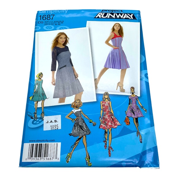 Simplicity | Other | Simplicity 687 Project Runway Dress Sewing Pattern ...